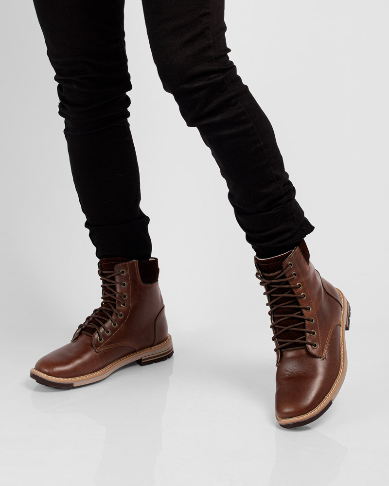 Botas Casuales Café en Cuero, Para Hombre - Beluar